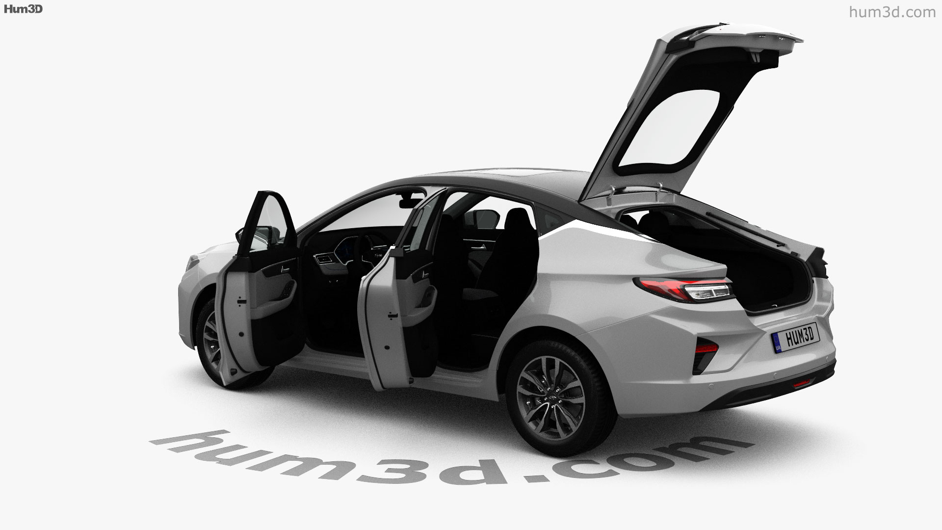360 view of JAC EJ7 with HQ interior 2024 3D model - 3DModels store