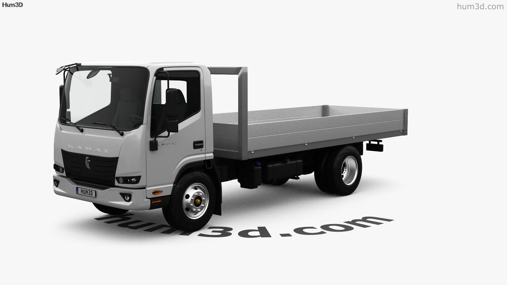360 view of KamAZ Kompas 9 Flatbed Truck 2024 3D model - 3DModels store