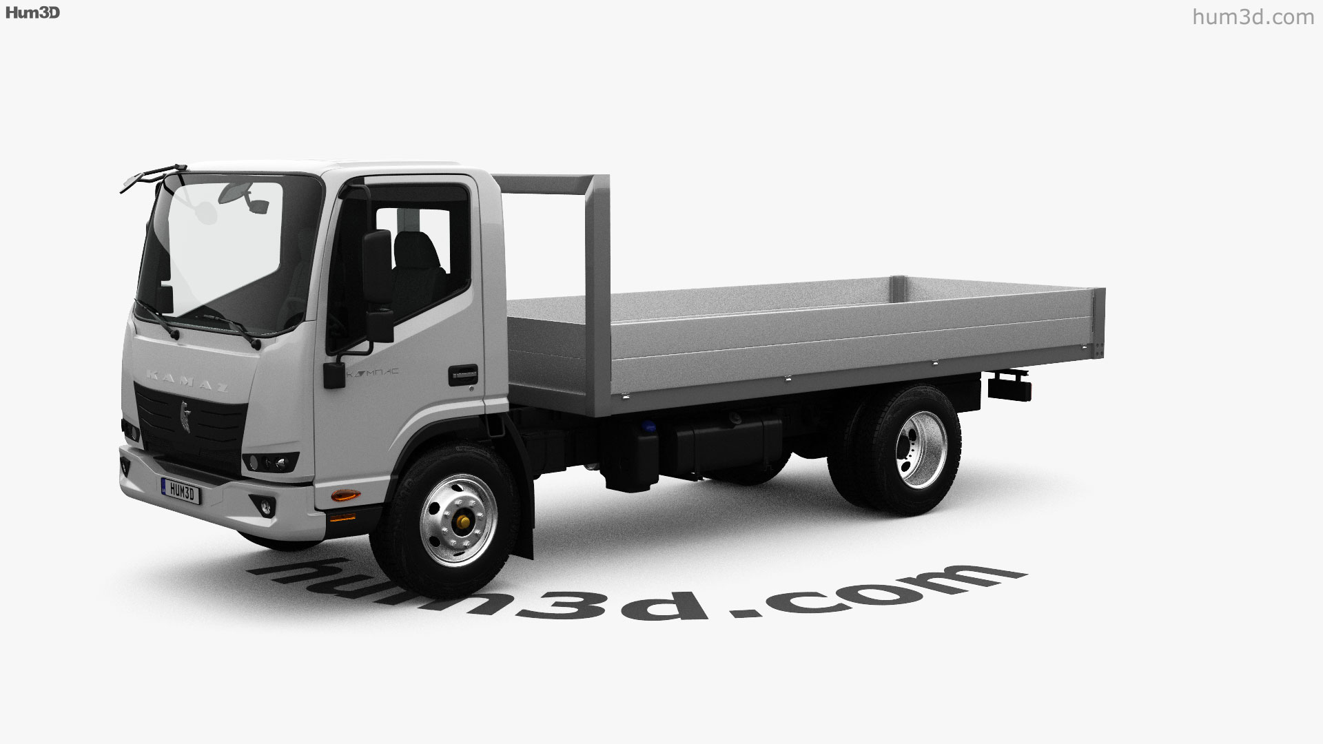 360 view of KamAZ Kompas 9 Flatbed Truck 2024 3D model - 3DModels store