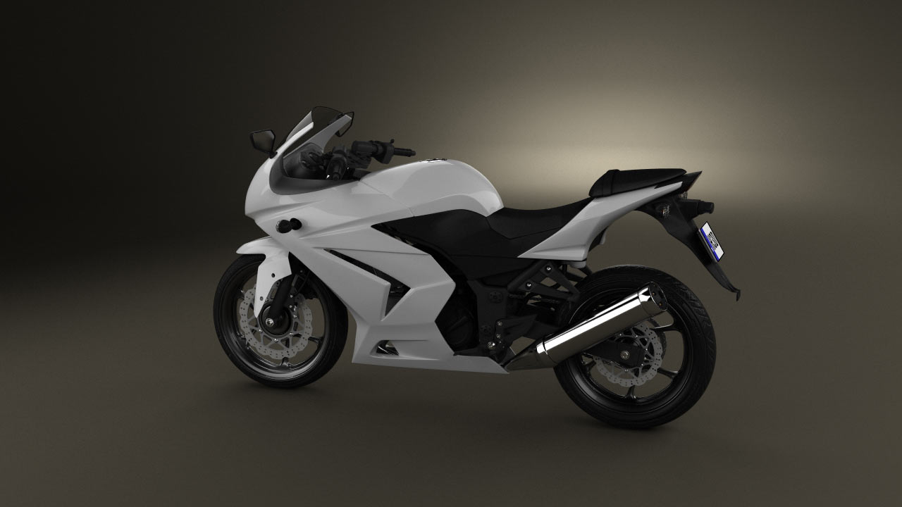 360 view of Kawasaki Ninja 250R 2011 3D model - 3DModels store