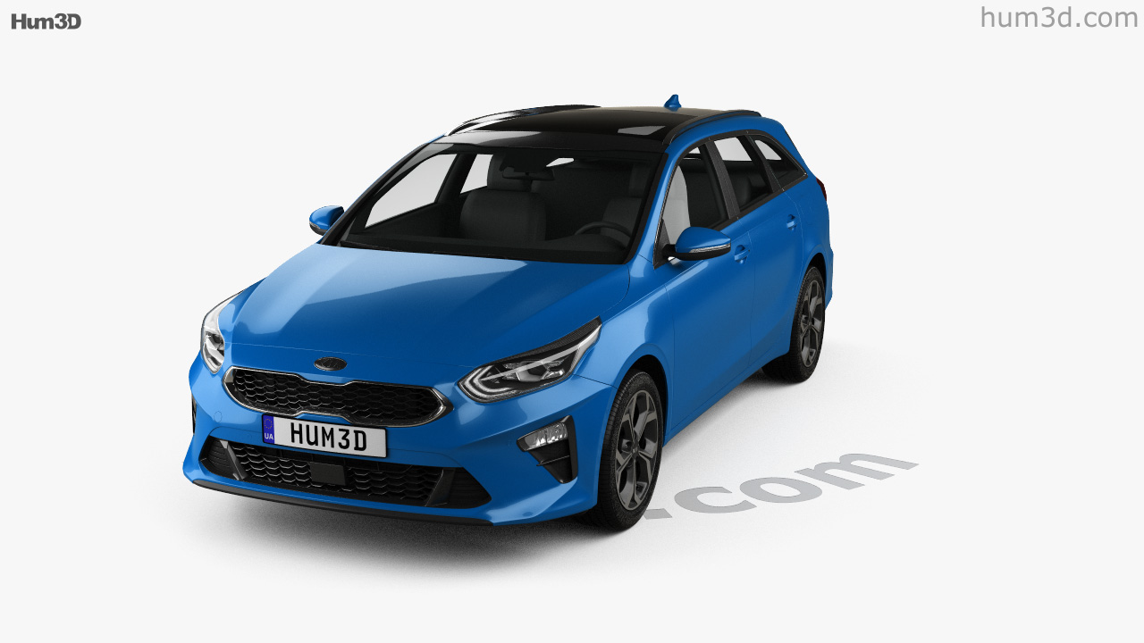 360 view of Kia Ceed sportswagon 2021 3D model - 3DModels store
