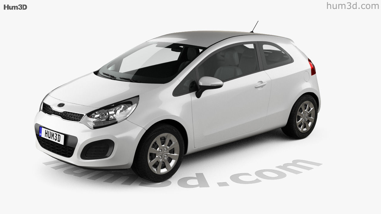 360 view of Kia Rio 3-door 2017 3D model - 3DModels store