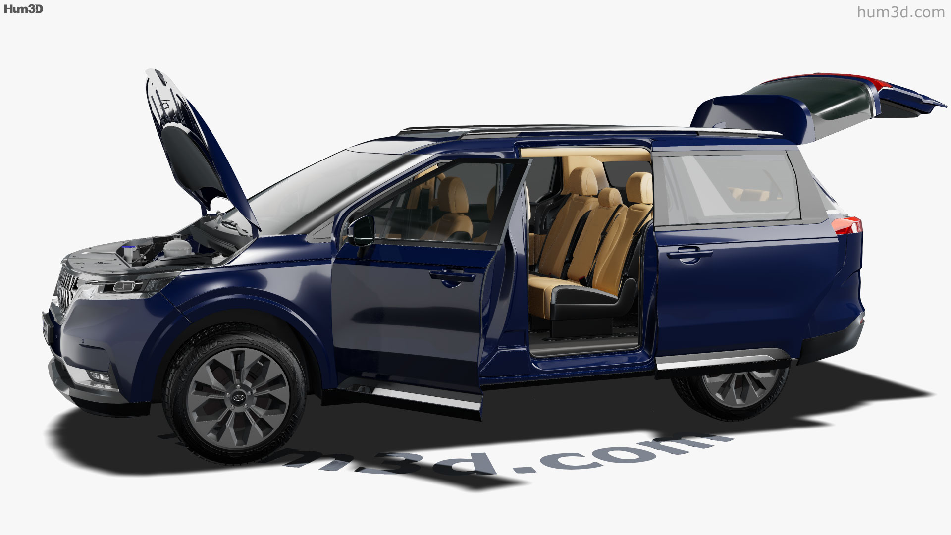 360 view of Kia Carnival with HQ interior and engine 2023 3D model ...