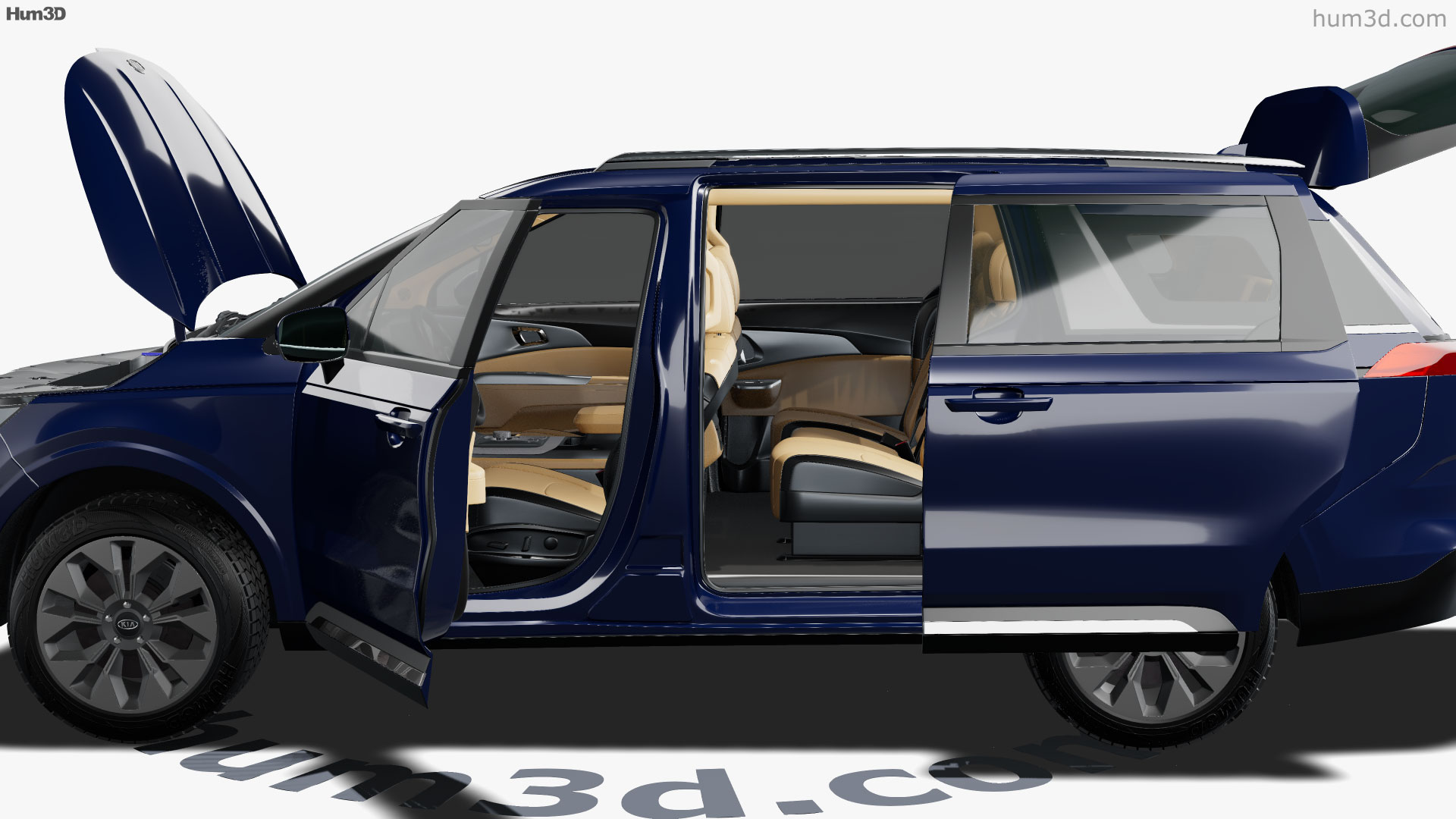 360 view of Kia Carnival with HQ interior and engine 2023 3D model ...