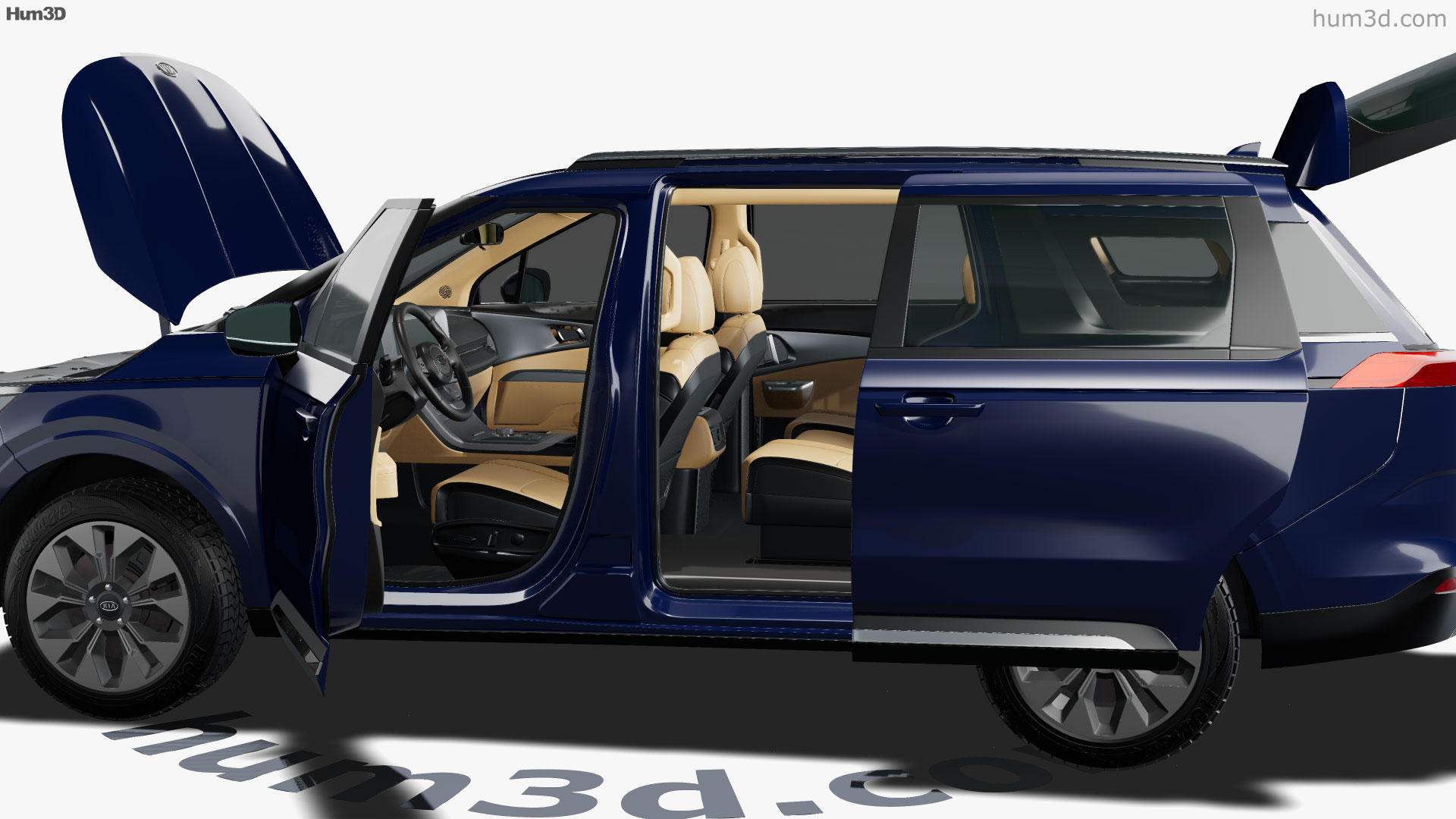 360 view of Kia Carnival with HQ interior and engine 2023 3D model ...