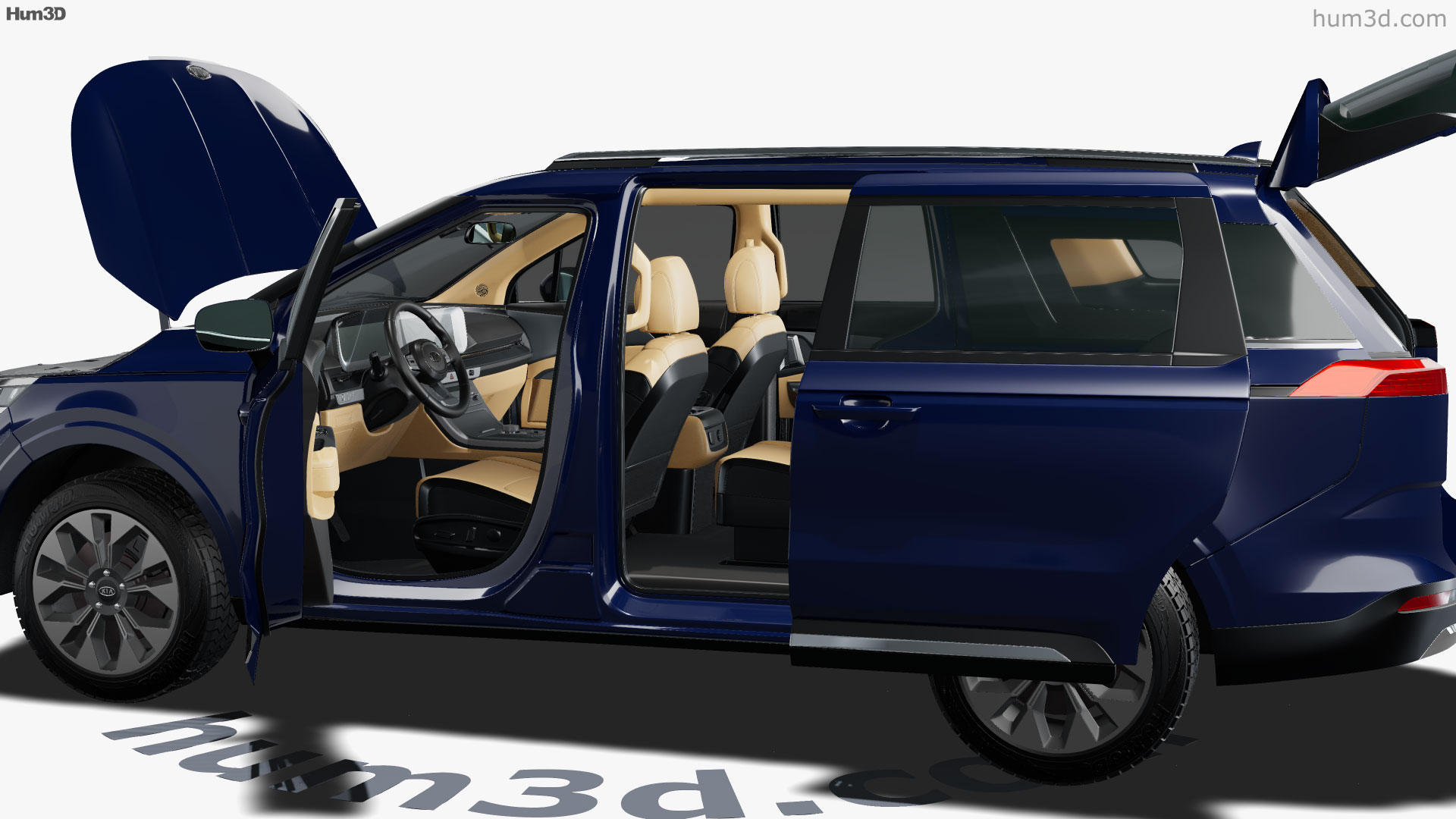 360 view of Kia Carnival with HQ interior and engine 2023 3D model ...