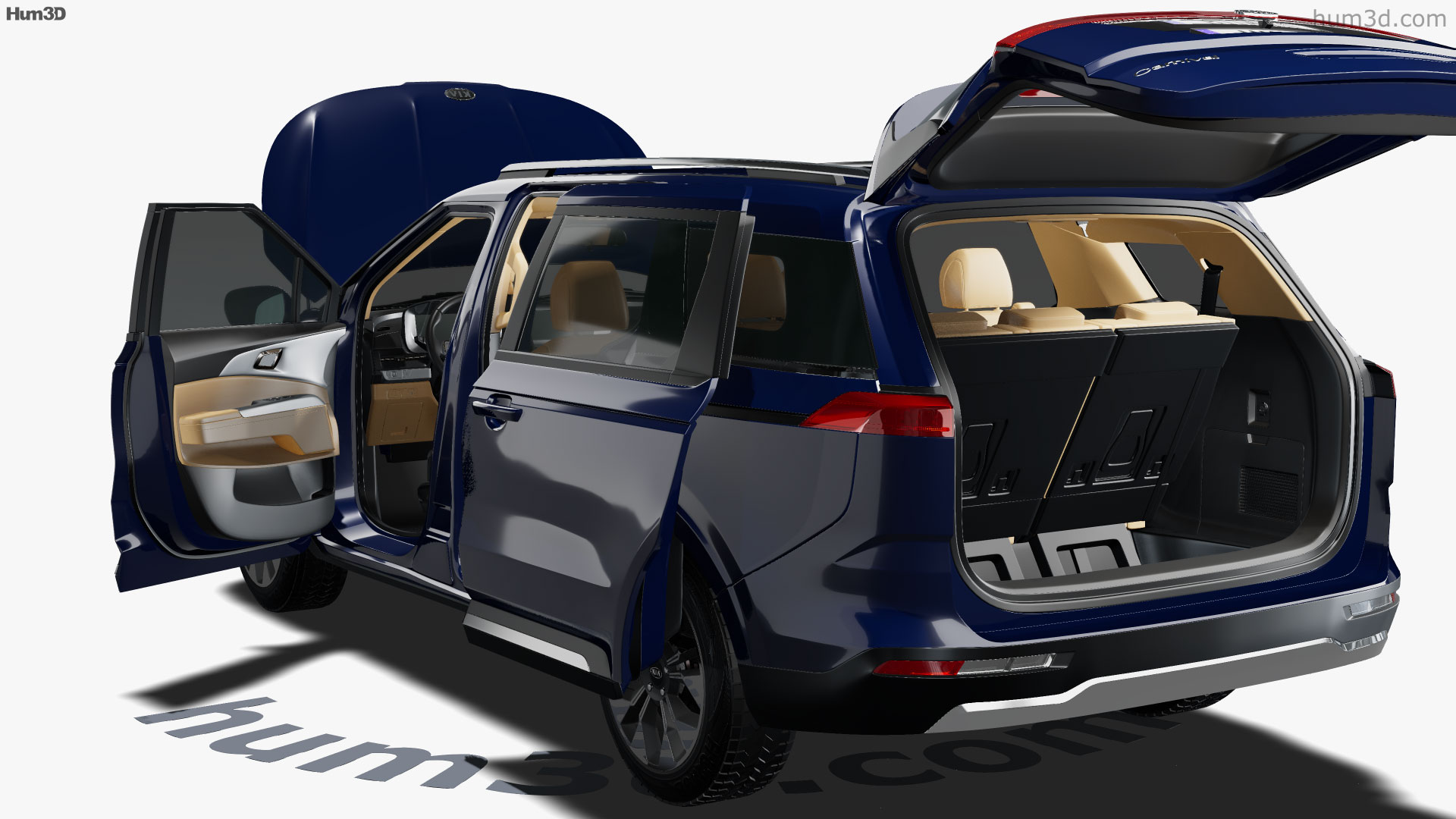 360 view of Kia Carnival with HQ interior and engine 2023 3D model ...