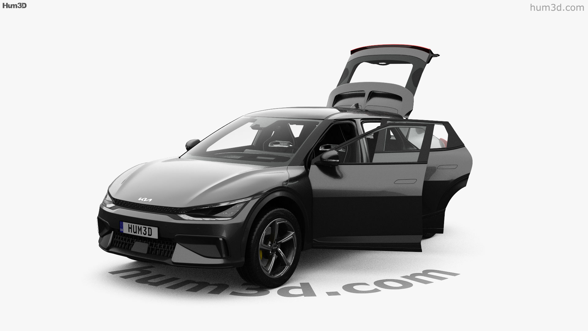 360 view of Kia EV6 GT with HQ interior 2025 3D model - 3DModels store