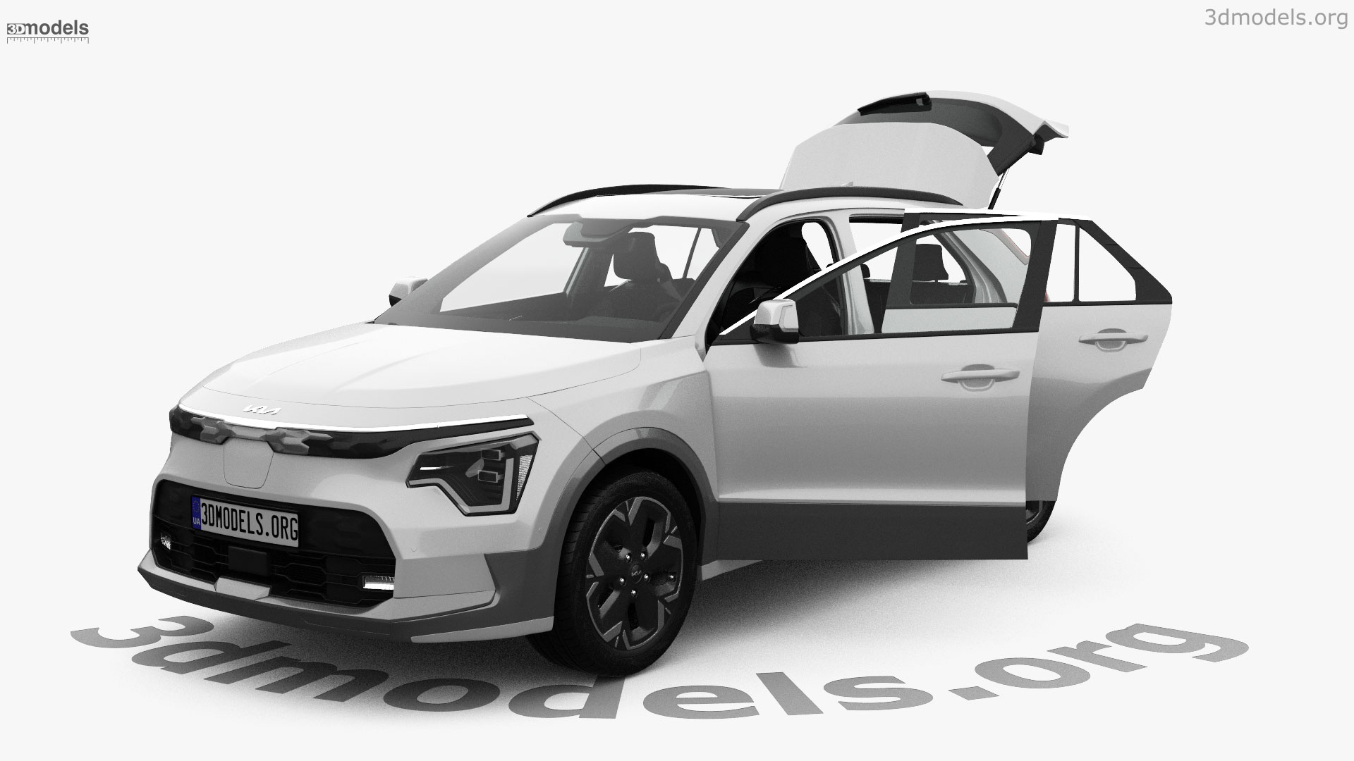 360 view of Kia Niro EV with HQ interior 2025 3D model - 3DModels store