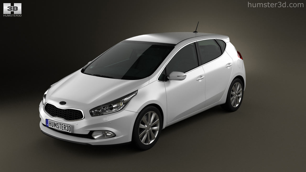 360 view of Kia Ceed hatchback 5-door 2014 3D model - 3DModels store