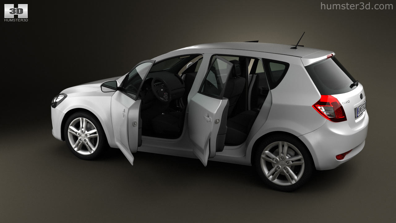 360 view of Kia Ceed hatchback 5-door with HQ interior 2012 3D model ...