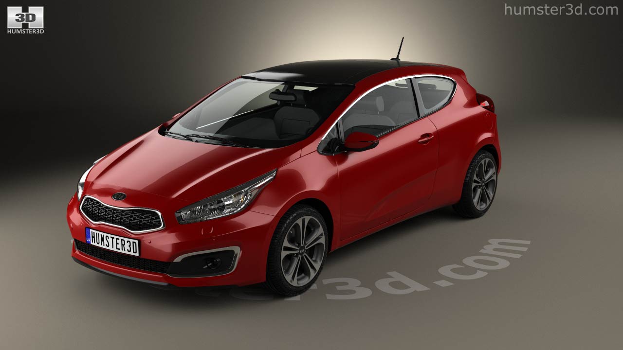 360 view of Kia Pro Ceed hatchback 3-door 2018 3D model - 3DModels store