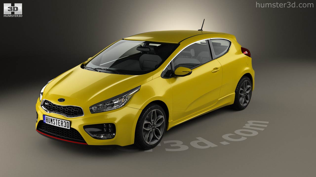 360 view of Kia Pro Ceed GT hatchback 3-door 2018 3D model - 3DModels store