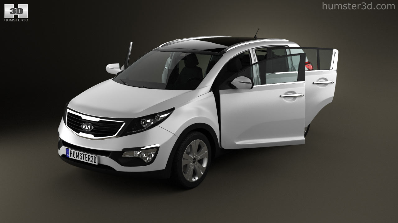 360 view of Kia Sportage with HQ interior 2013 3D model - 3DModels store