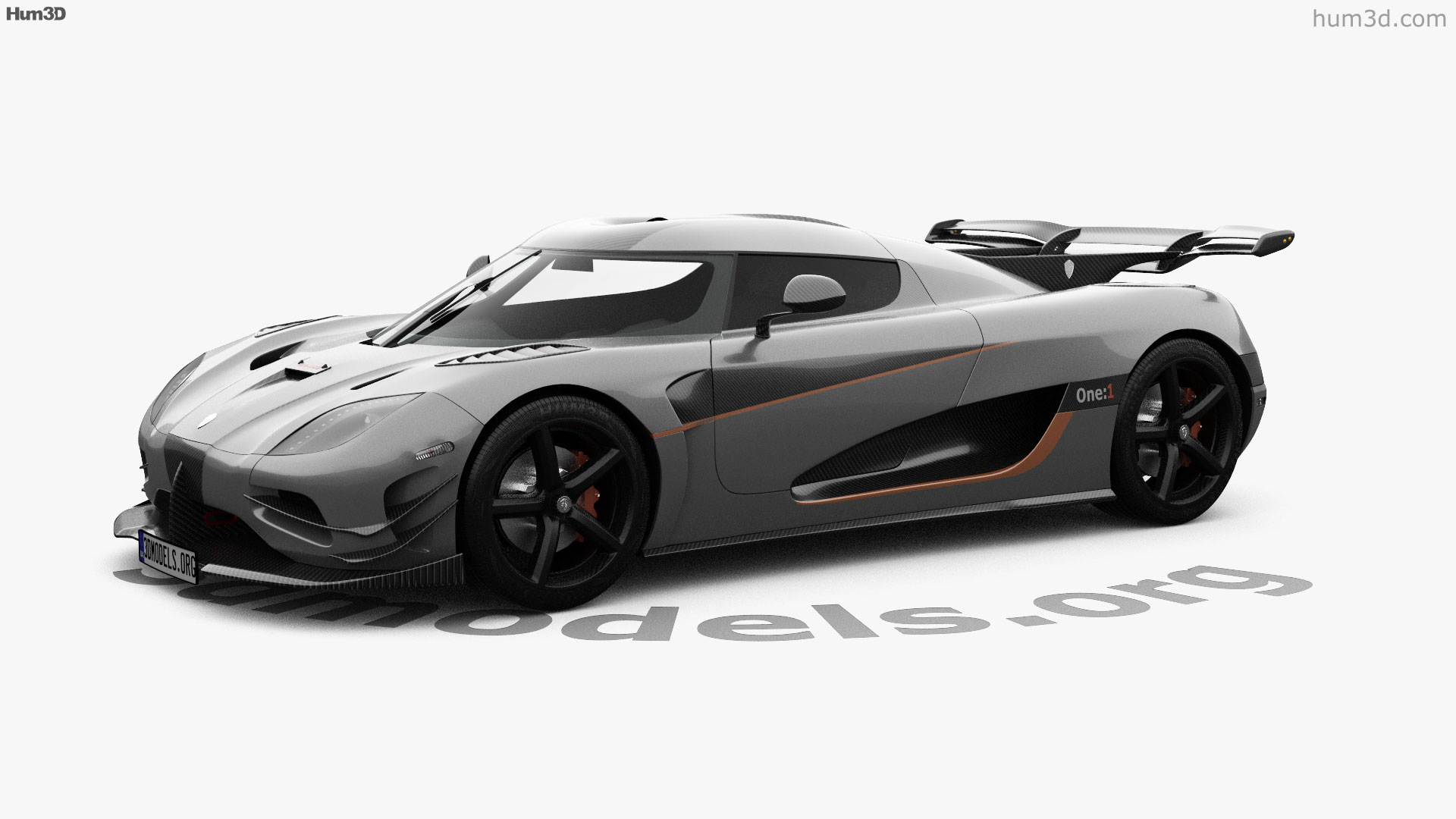 360 view of Koenigsegg One 1 2017 3D model - 3DModels store