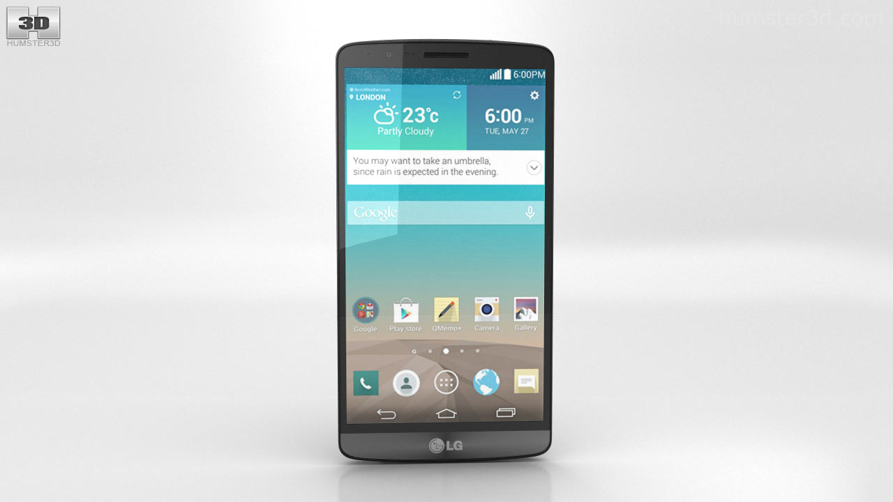 360 view of LG G3 Metallic Black 3D model - 3DModels store