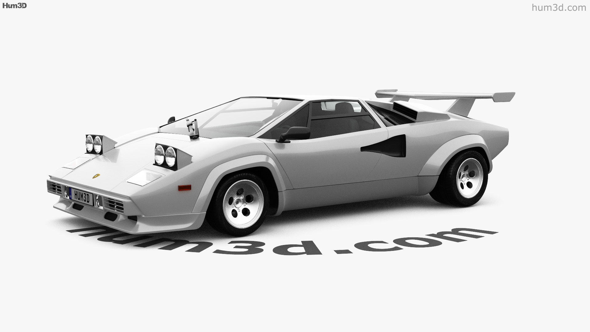 360 view of Lamborghini Countach 5000 QV 1988 3D model - 3DModels store