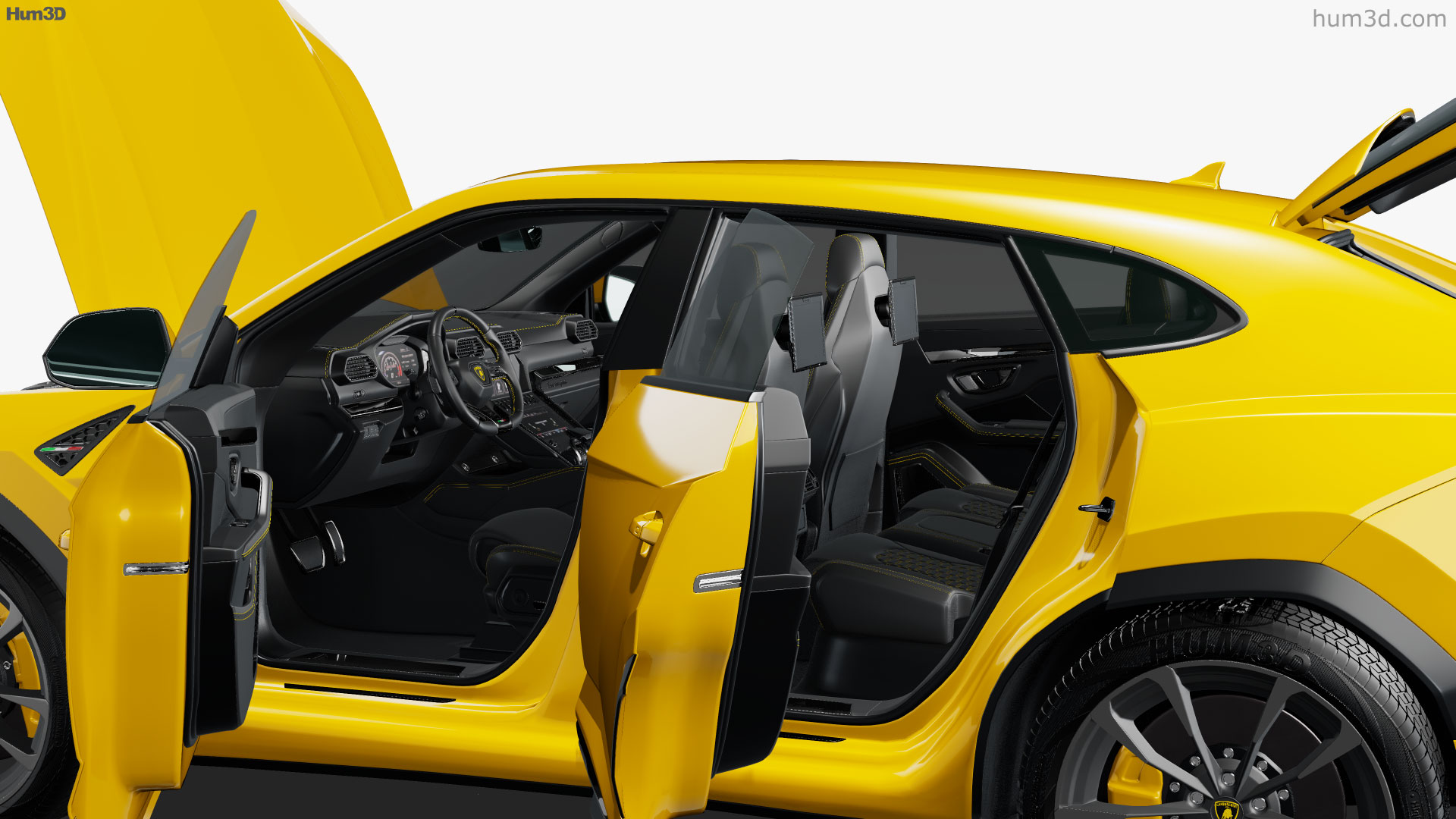 360 view of Lamborghini Urus with HQ interior and engine 2020 3D model ...