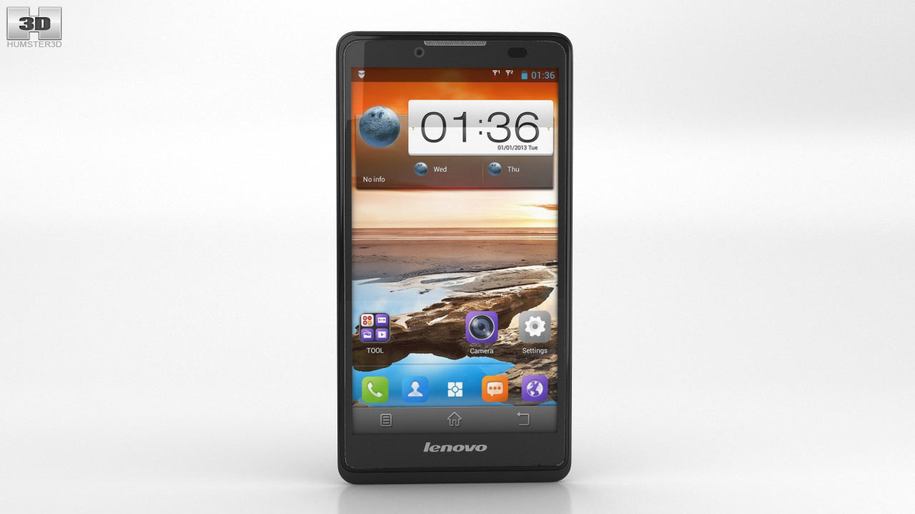 360 view of Lenovo A880 Black 3D model - 3DModels store
