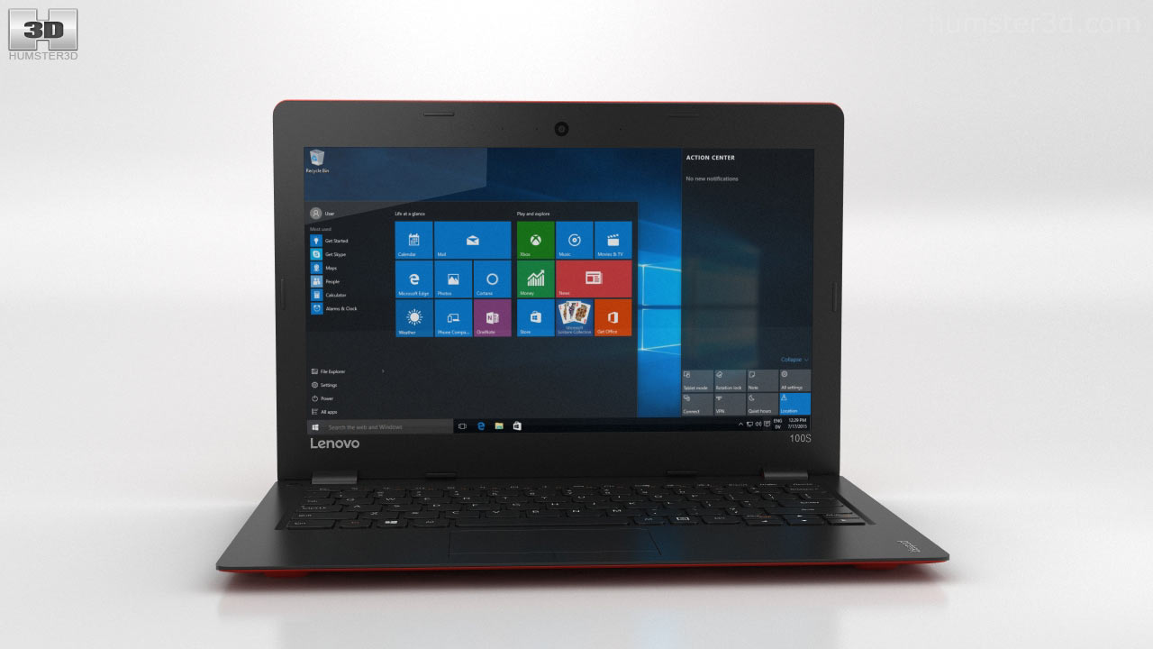 360 view of Lenovo Ideapad 100S Red 3D model - 3DModels store