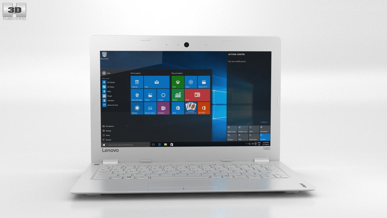 360 view of Lenovo Ideapad 100S White 3D model - 3DModels store
