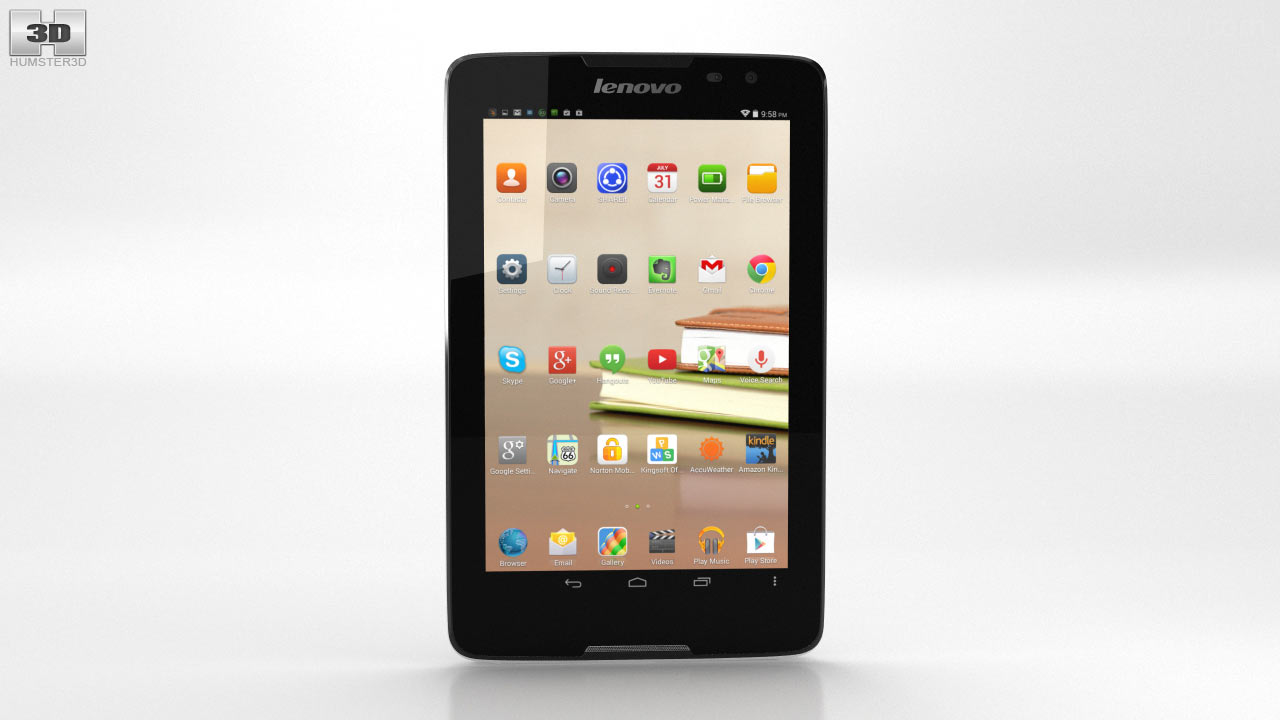360 view of Lenovo Tab A8 White 3D model - 3DModels store