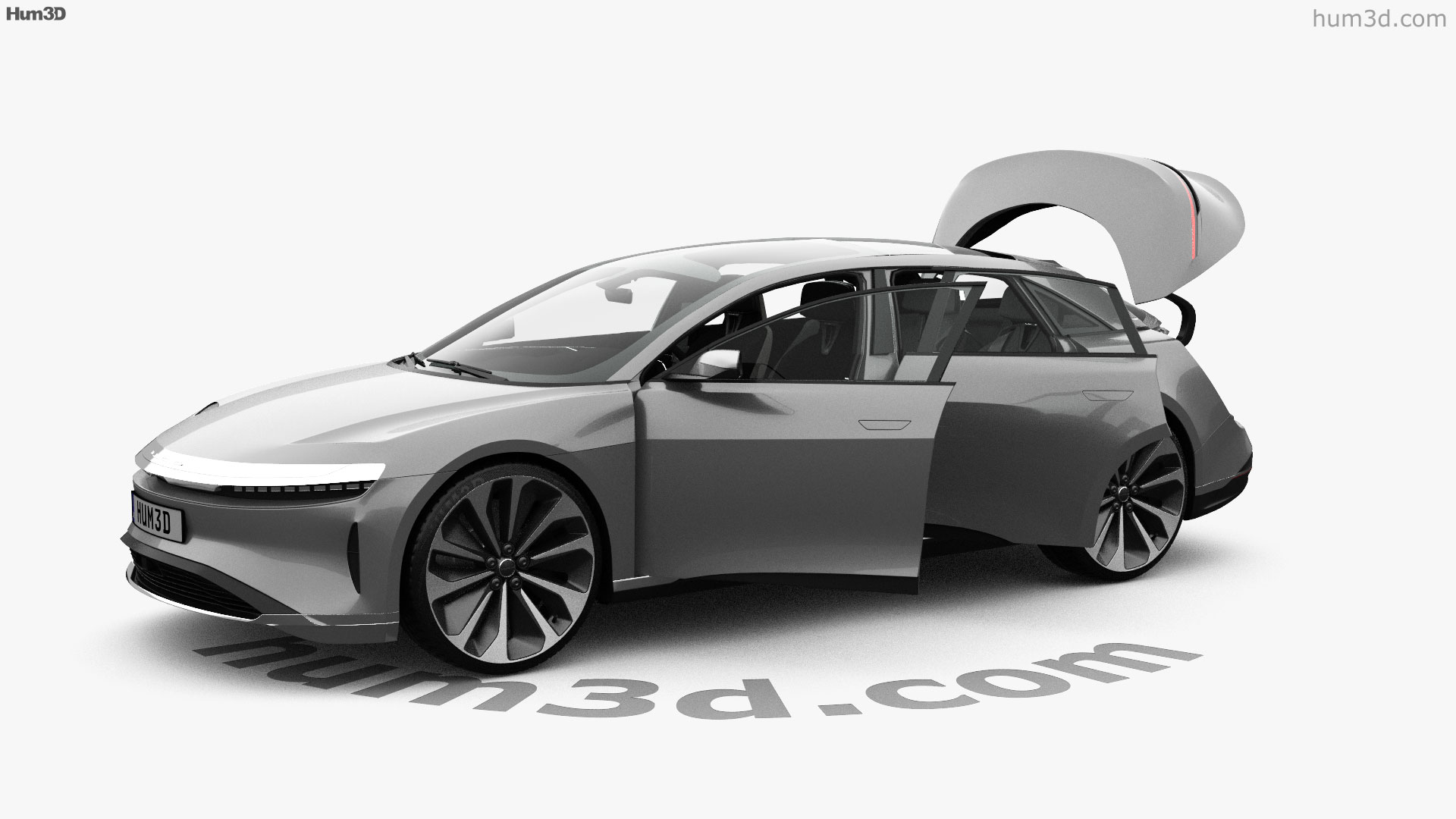 360 view of Lucid Air with HQ interior 2019 3D model - 3DModels store