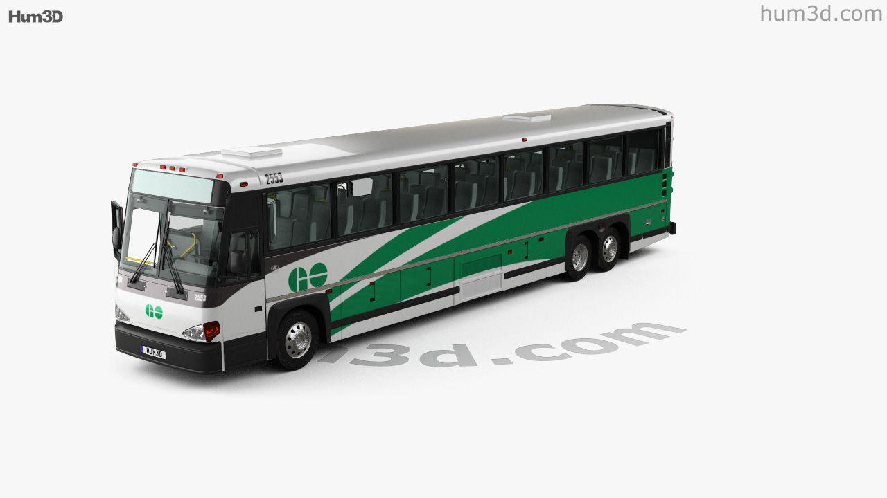 360 view of MCI D4500 CT Transit Bus with HQ interior 2008 3D model ...