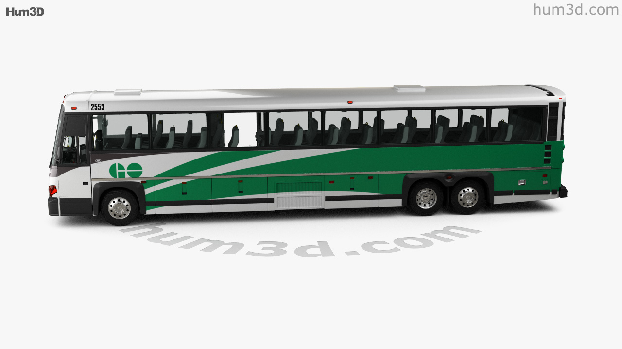 360 view of MCI D4500 CT Transit Bus with HQ interior 2008 3D model ...
