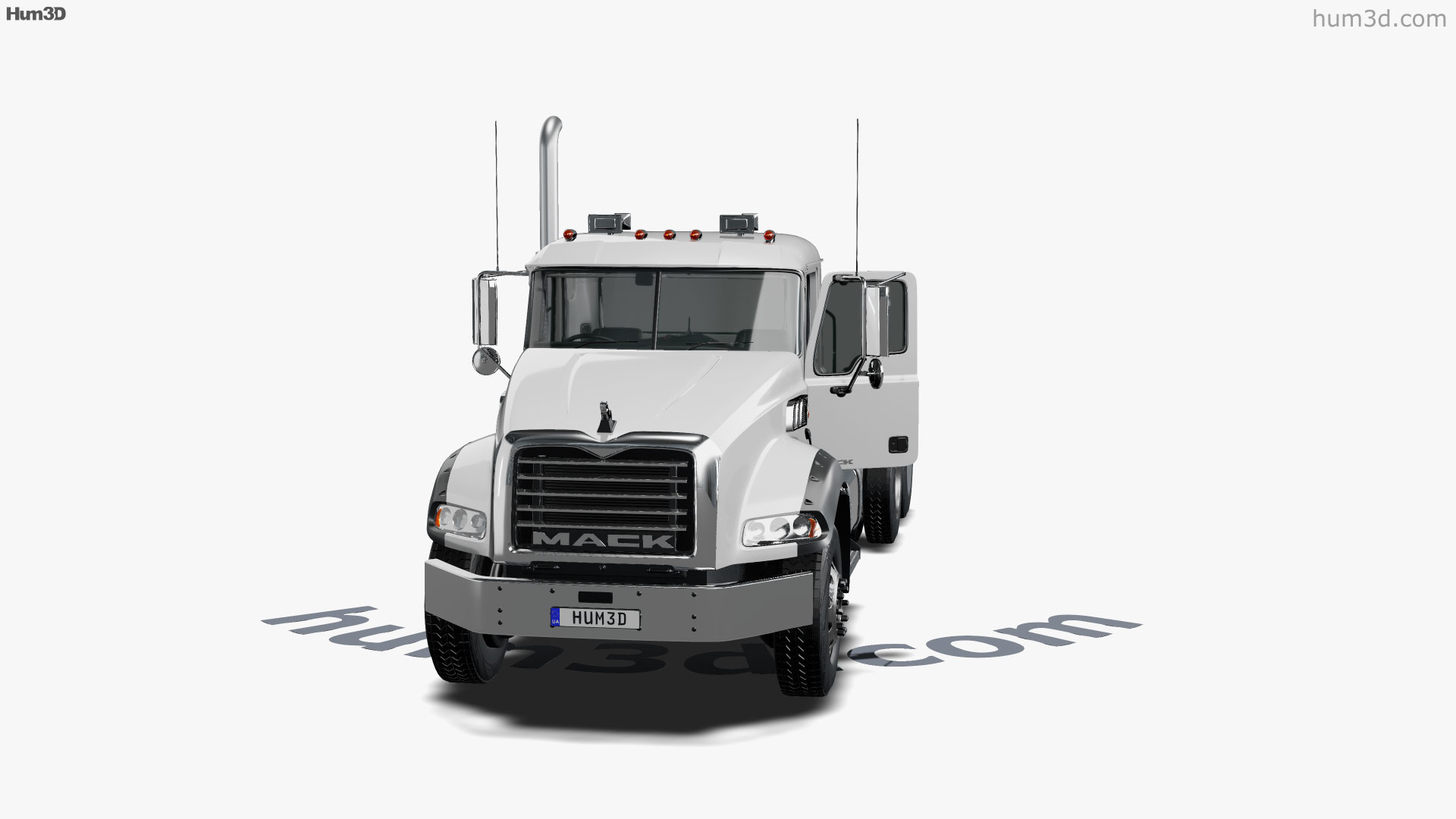 360 view of Mack Granite Chassis Truck 3-axle with HQ interior RHD 2014 ...