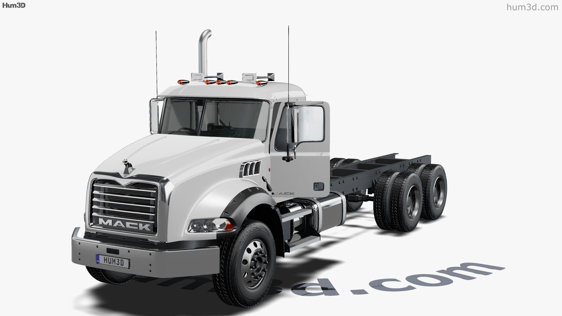 360 view of Mack Granite Chassis Truck 3-axle with HQ interior RHD 2002 ...