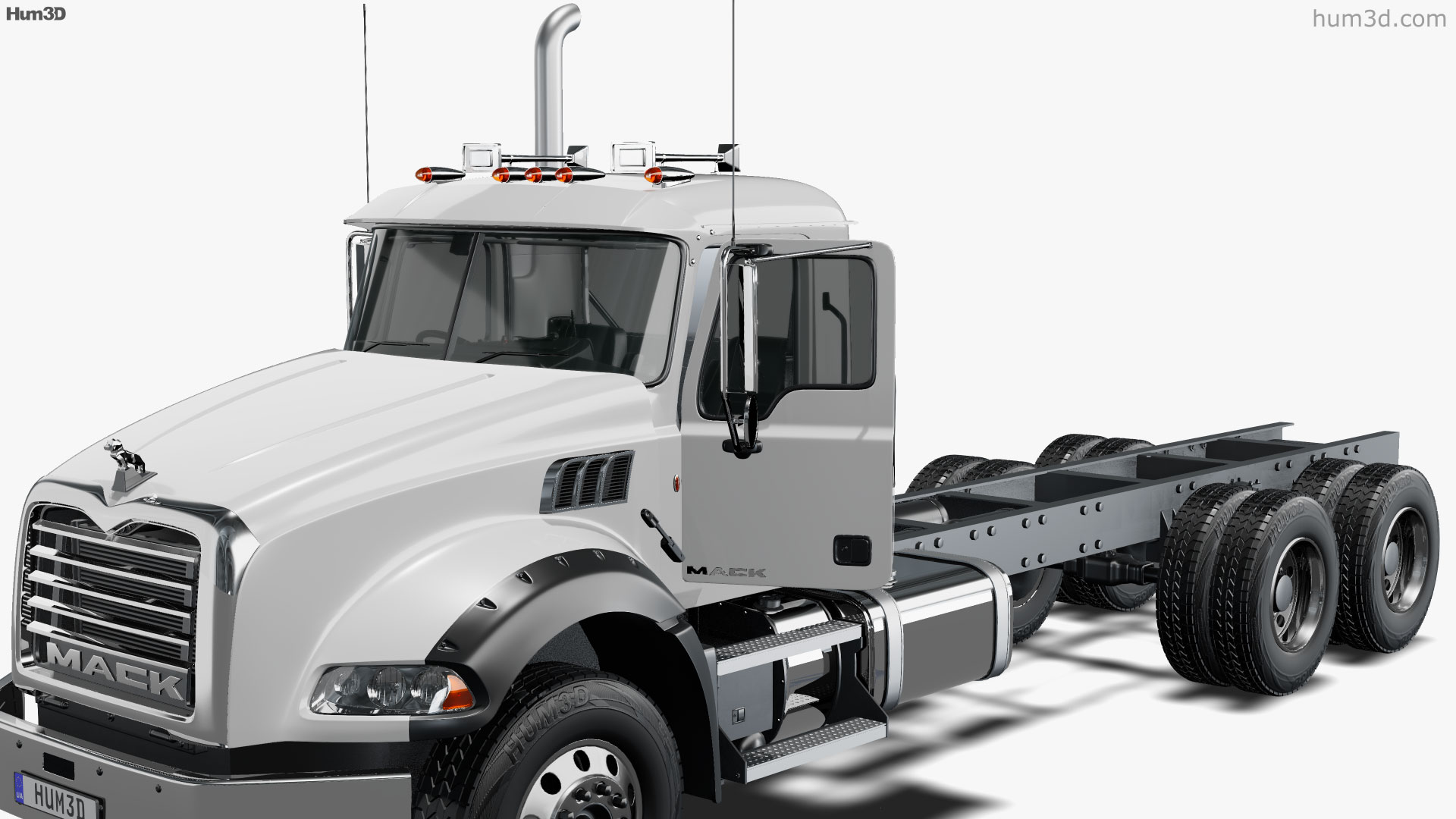 360 view of Mack Granite Chassis Truck 3-axle with HQ interior RHD 2002 ...