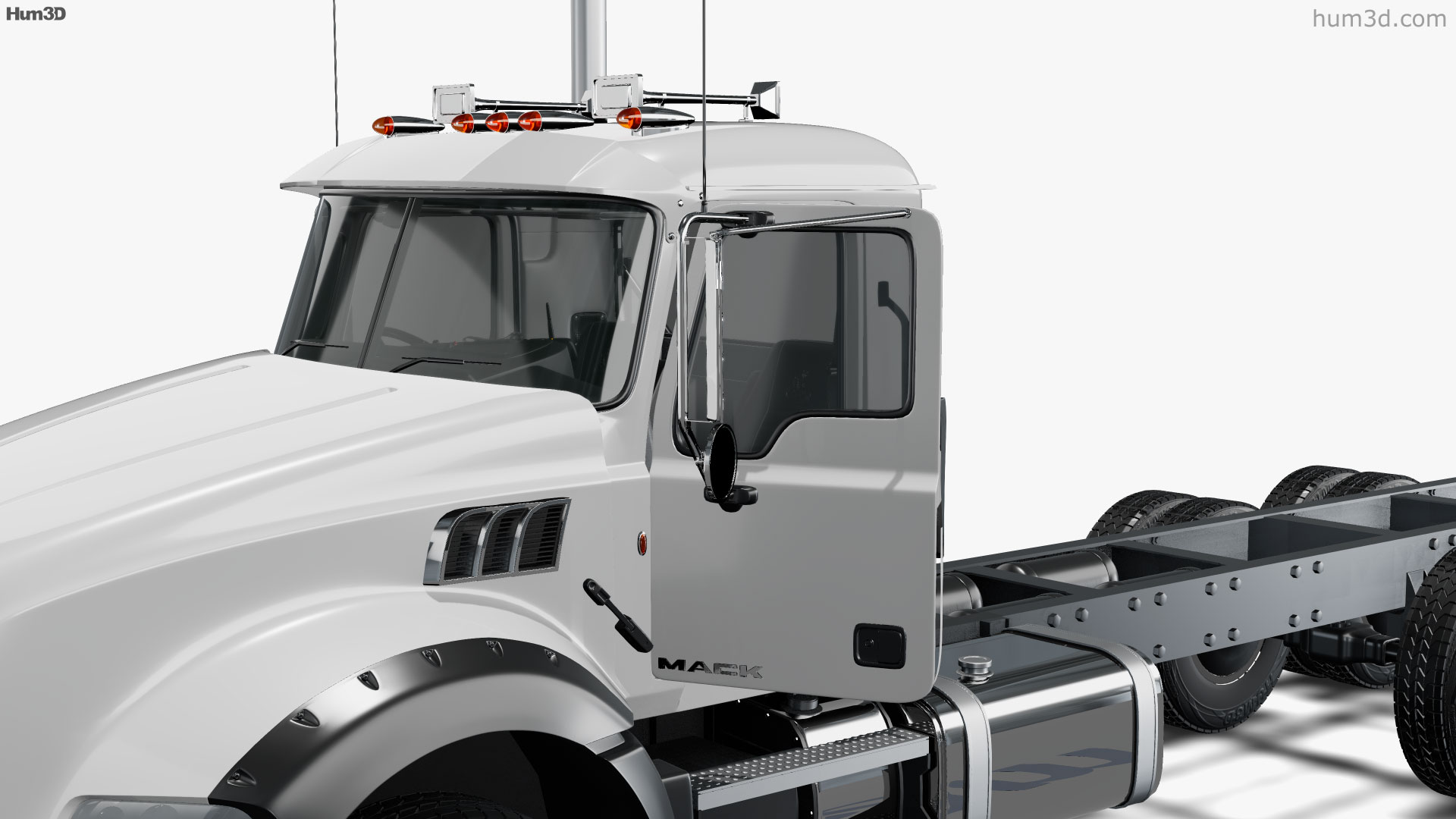 360 view of Mack Granite Chassis Truck 3-axle with HQ interior RHD 2002 ...