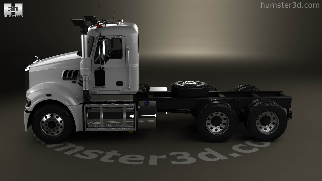 360 view of Mack Trident Axle Forward Day Cab Chassis Truck 2008 3D ...