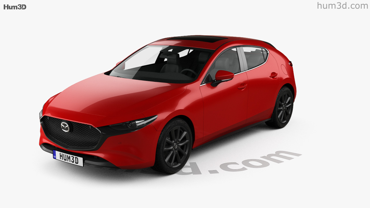 360 view of Mazda 3 hatchback 2023 3D model - 3DModels store