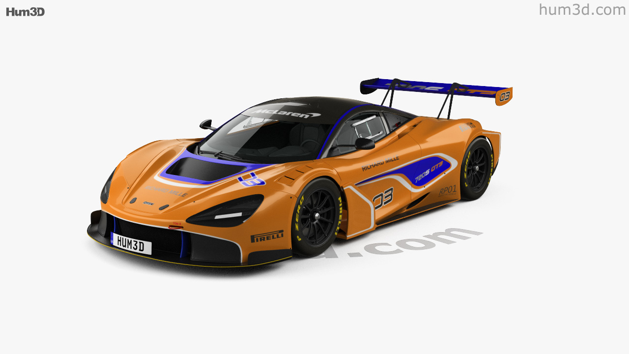 360 view of McLaren 720S GT3 2021 3D model - 3DModels store
