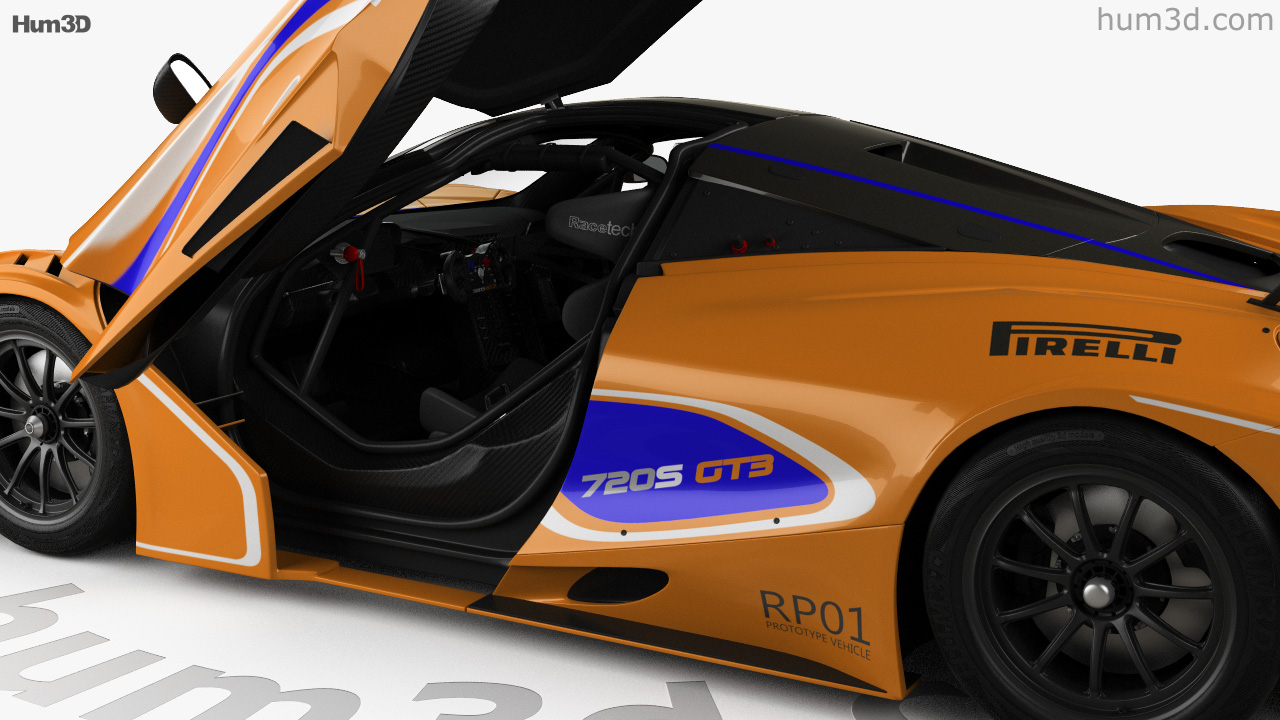 360 view of McLaren 720S GT3 with HQ interior 2021 3D model - 3DModels ...