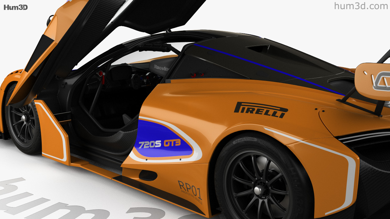 360 view of McLaren 720S GT3 with HQ interior 2021 3D model - 3DModels ...