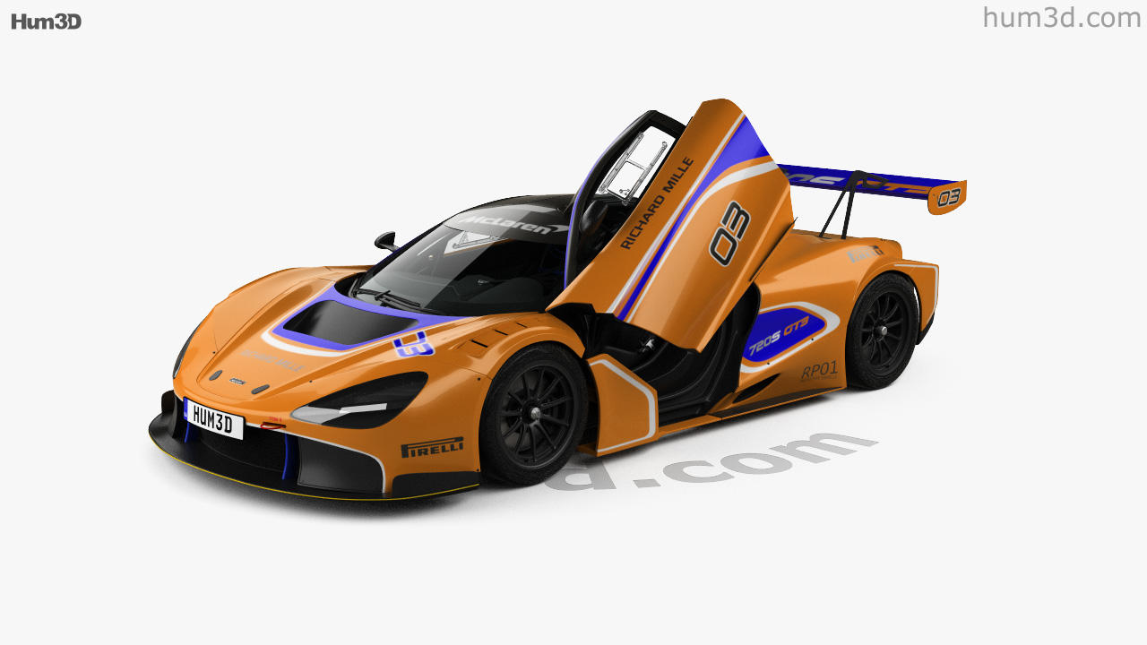 360 view of McLaren 720S GT3 with HQ interior 2021 3D model - 3DModels ...