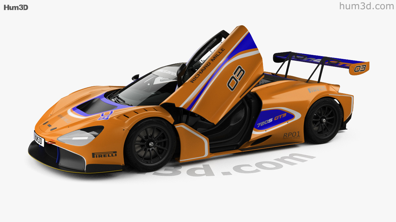 360 view of McLaren 720S GT3 with HQ interior 2021 3D model - 3DModels ...