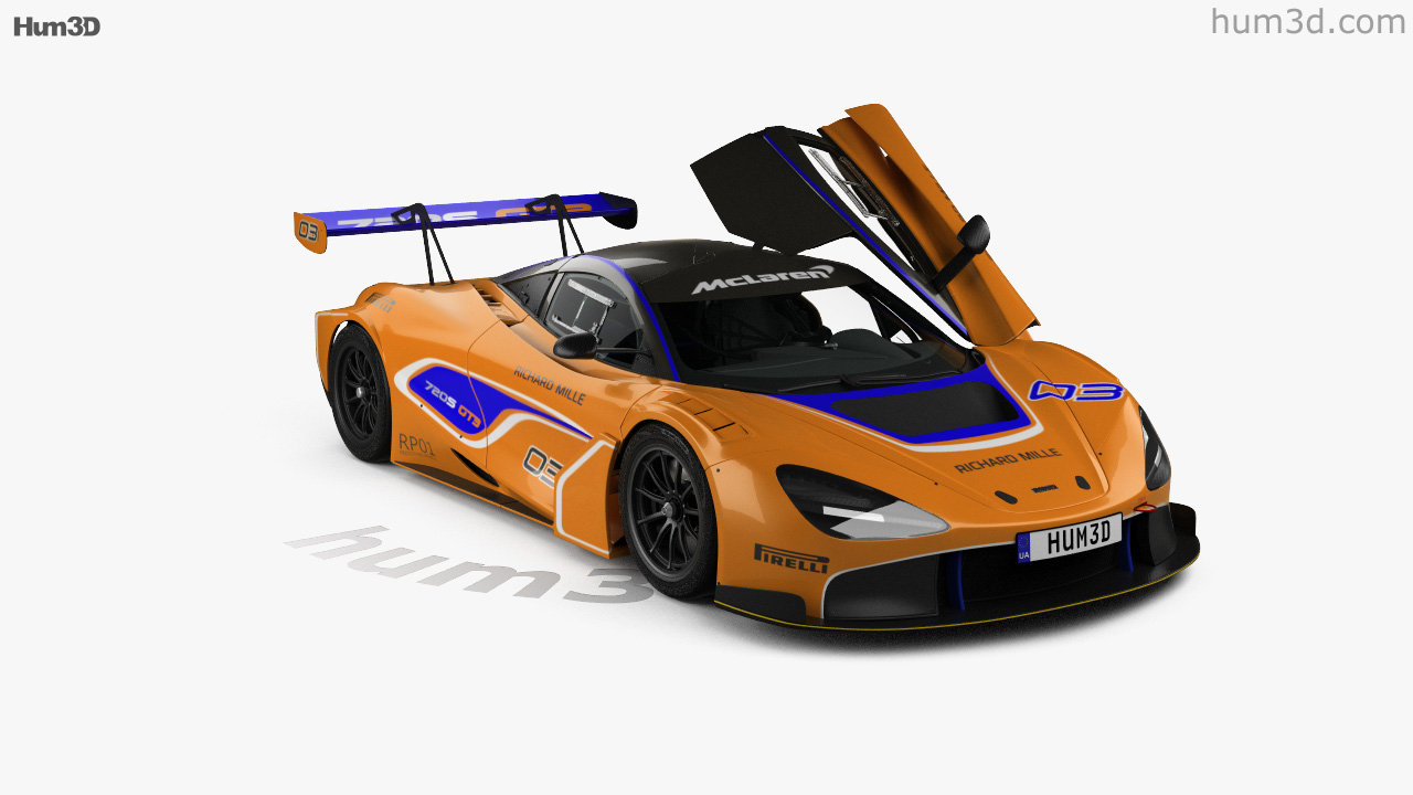 360 view of McLaren 720S GT3 with HQ interior 2021 3D model - 3DModels ...