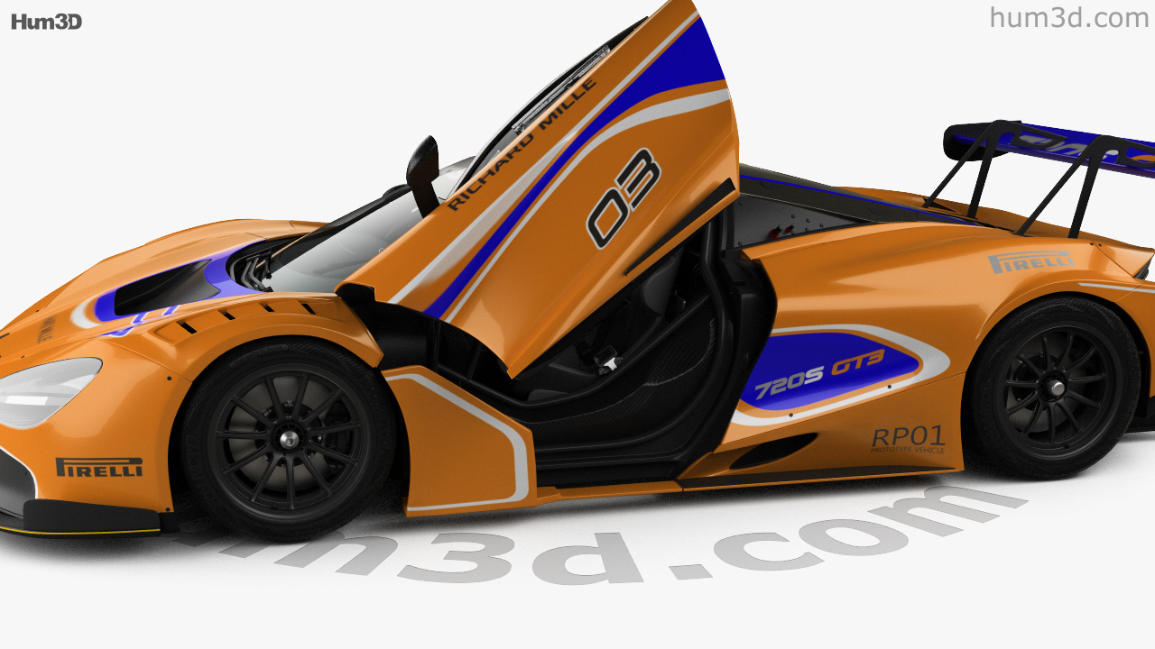 360 view of McLaren 720S GT3 with HQ interior 2021 3D model - 3DModels ...