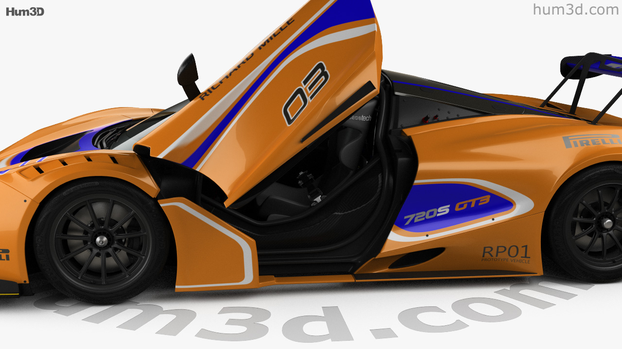 360 view of McLaren 720S GT3 with HQ interior 2021 3D model - 3DModels ...