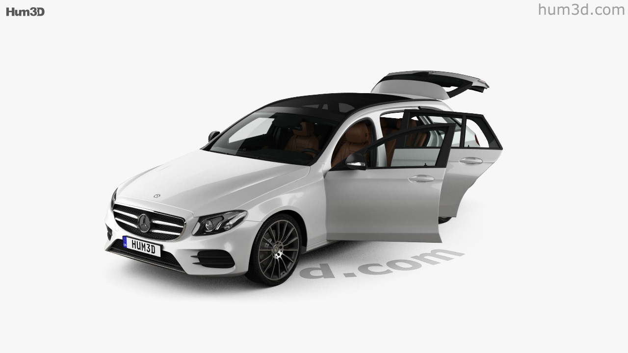 360 view of Mercedes-Benz E-class AMG-Line estate with HQ interior 2019 ...