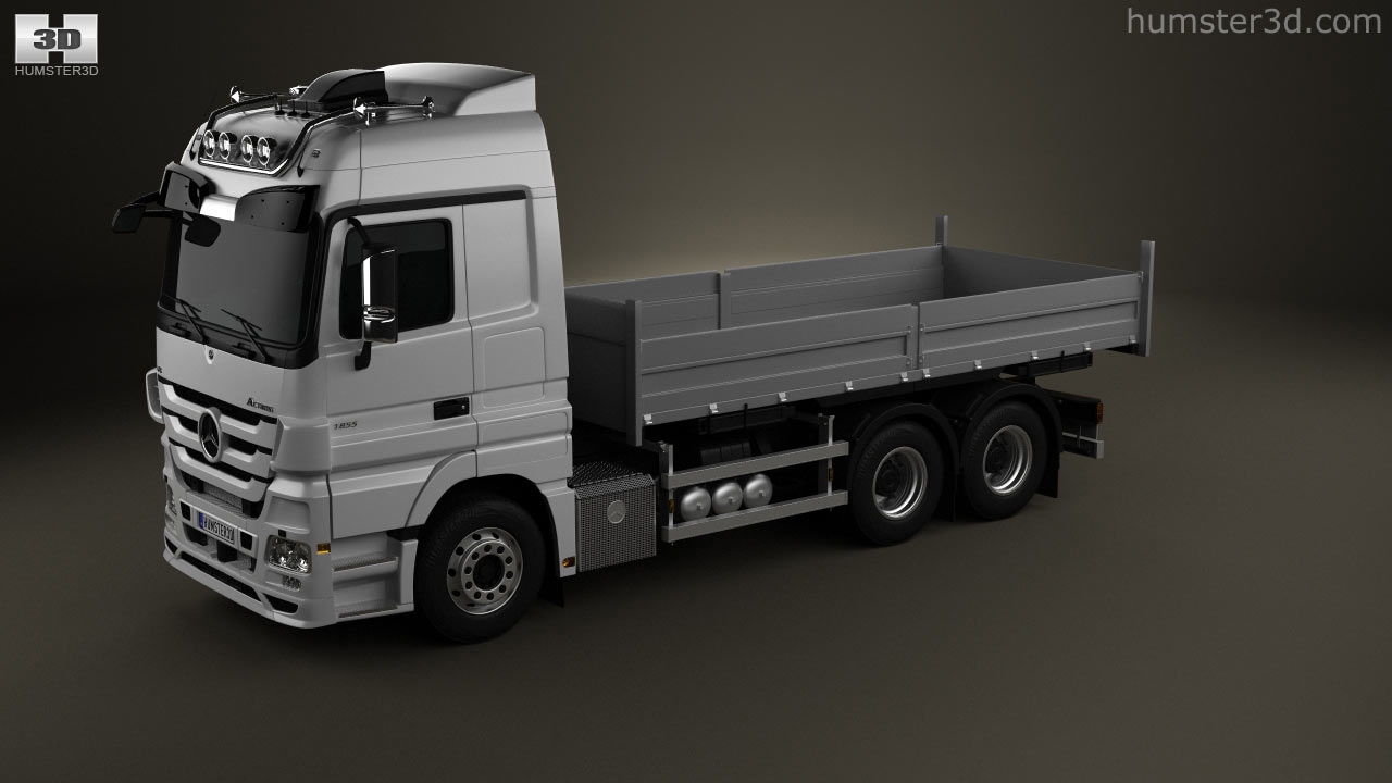 360 view of Mercedes-Benz Actros Flatbed 2014 3D model - 3DModels store