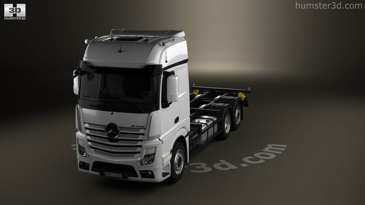 360 view of Mercedes-Benz Actros Chassis Truck 3-axle 2015 3D model ...