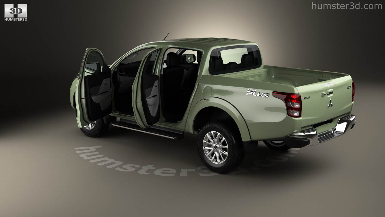 360 view of Mitsubishi Triton Double Cab with HQ interior 2018 3D model ...