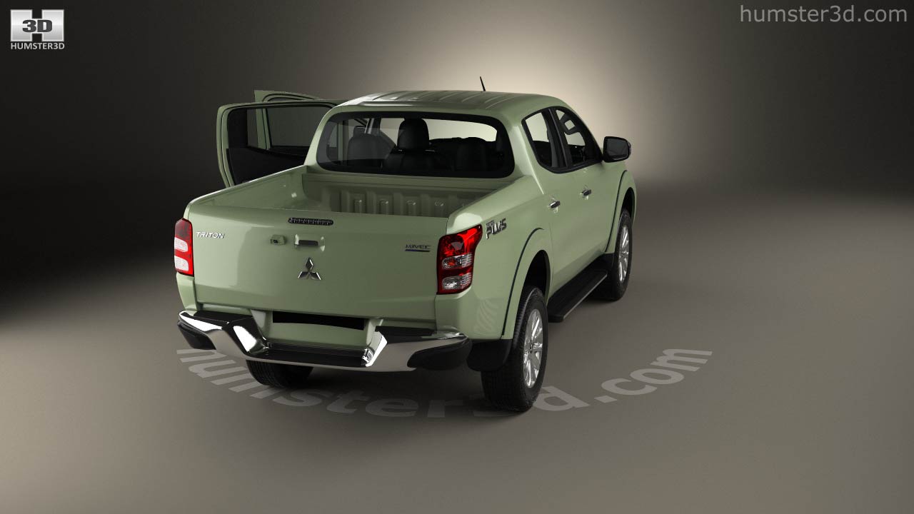 360 view of Mitsubishi Triton Double Cab with HQ interior 2018 3D model ...