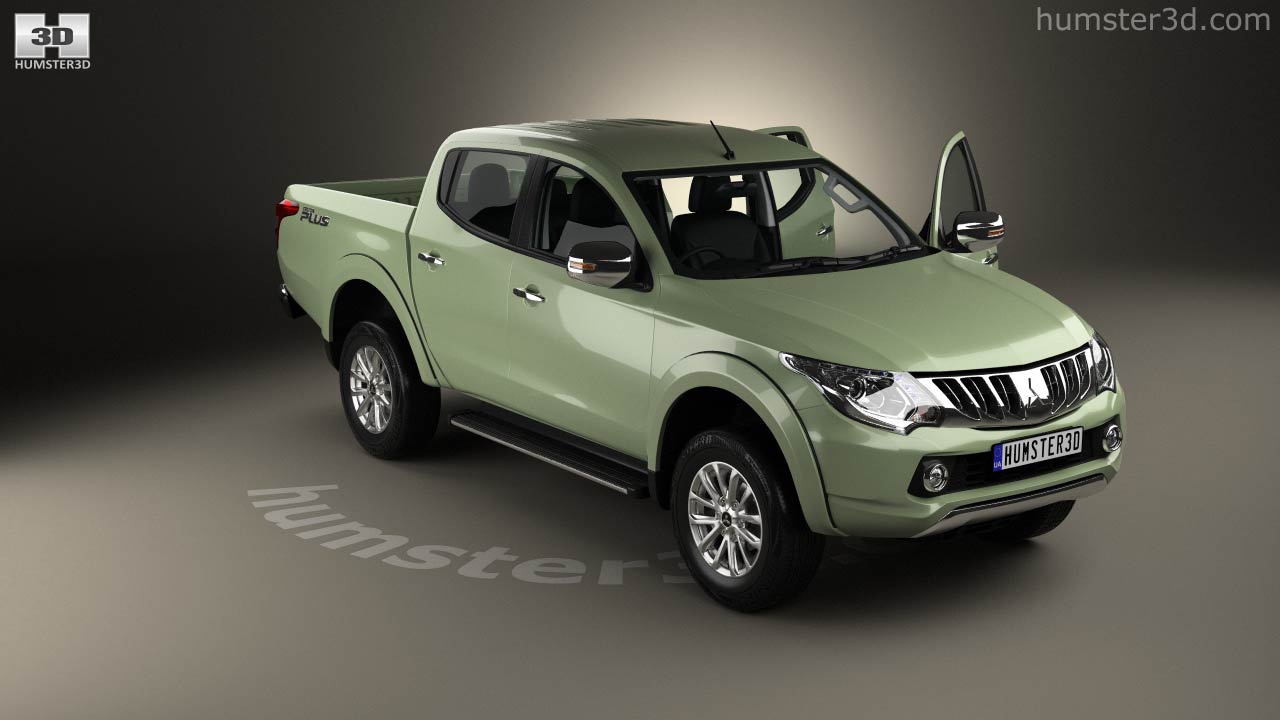 360 view of Mitsubishi Triton Double Cab with HQ interior 2018 3D model ...