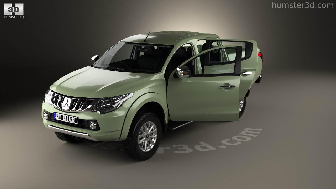 360 view of Mitsubishi Triton Double Cab with HQ interior 2018 3D model ...